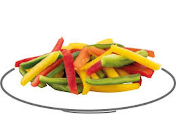 Poivrons Mix en bâtonnets 8x8x70mm 500g